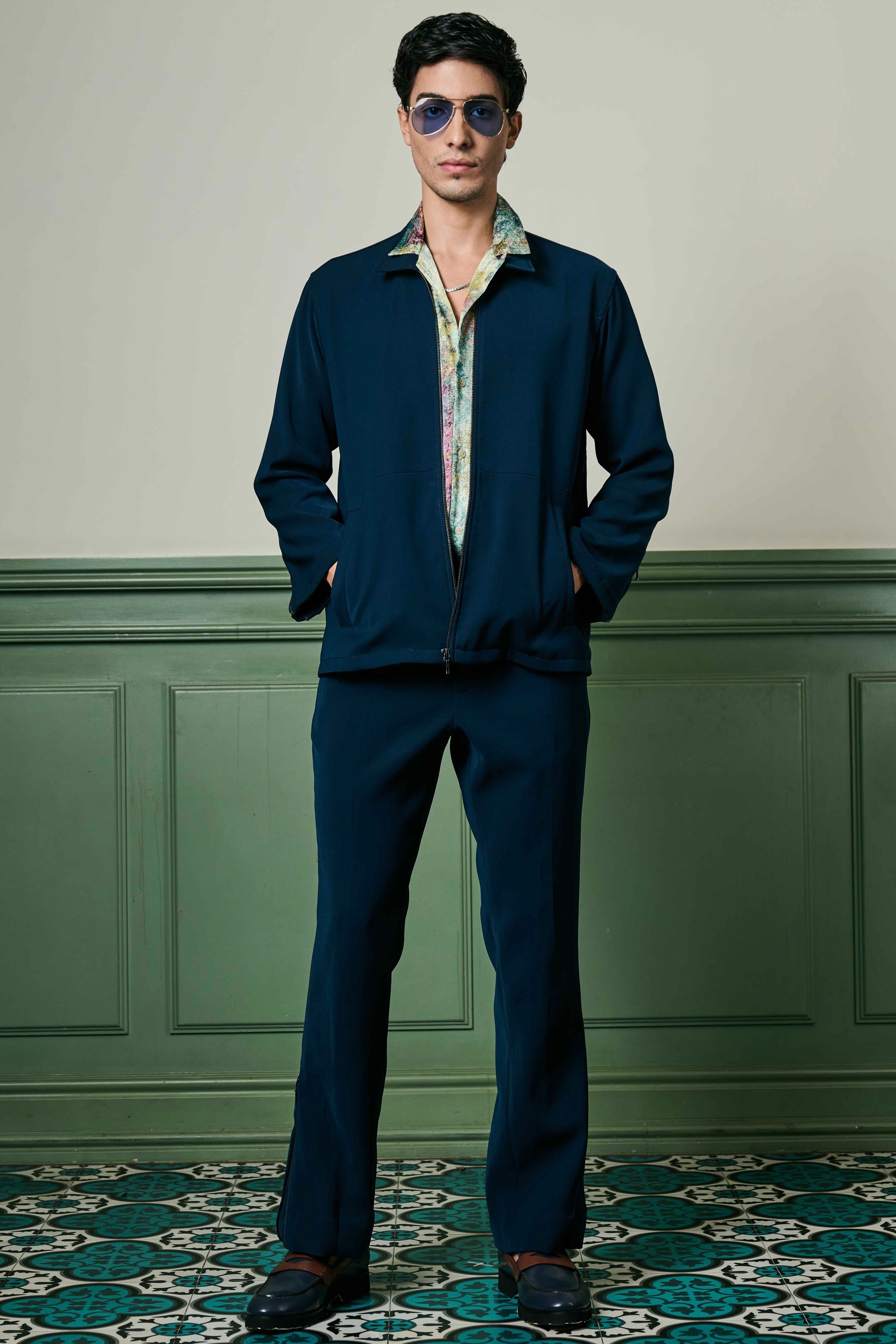 Buy Navy Lachka Knitted Co-ord Set Online – Asuka Couture