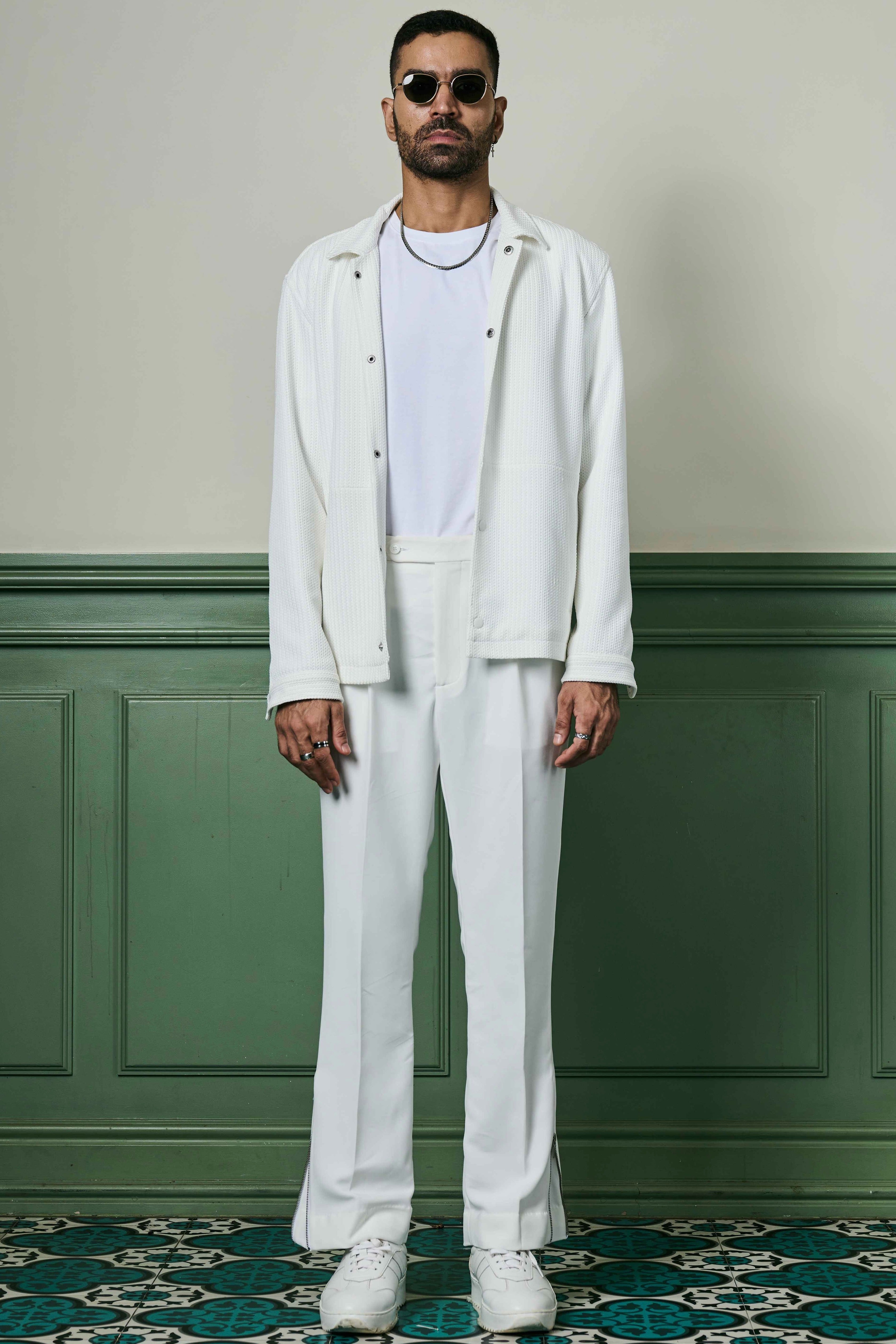 Buy White Textured Knit Jacket Online – Quality and Affordable Style ...
